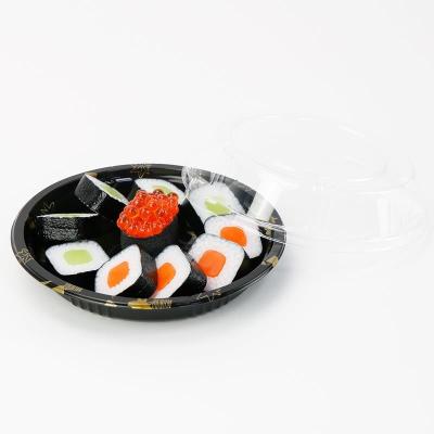 China Lid Disposable Plastic Food Container Pp Plate Tray Sushi Box for sale