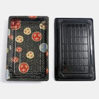 China Food Packaging Sushi Takeaway Box Disposable Square Round Plastic Sushi Box for sale