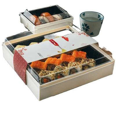 China Takeout Disposable Sushi Box Japanese Lunch Sushi Boxes Paper Packaging for sale