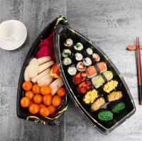 China Variety Color Ship Type Food Plates Stackable Melamine Boat Sushi Tray Container for sale