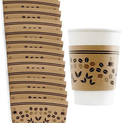 China Coffee Disposable Paper Cup Holder Paper Coffee Custom Cup Sleeve for sale