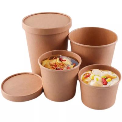 China Customized Biodegradable Kraft Paper Soup Cup Food Packaging for sale