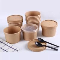 China Customized Biodegradable Kraft Paper Soup Cup Food Packaging for sale