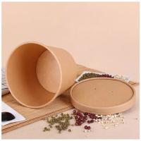 China Salad Porridge Packaged Kraft Paper Takeaway Bowl Fast Food Box 32Oz for sale