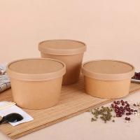 China Salad Porridge Packaged Kraft Paper Takeaway Bowl Fast Food Box 32Oz for sale