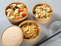 China Disposable Takeaway Kraft Paper Salad Bowl Fast Food Lunch 350ml for sale
