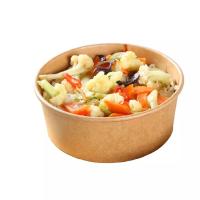 China Custom Printed To Go salad Noodle Takeaway Craft Paper Bowls Disposable 16Oz for sale