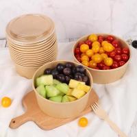 China Bamboo Pulp Paper Takeaway Soup Bowls Disposable Biodegradable 1200ML With Lids for sale