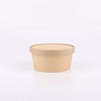 China Bamboo Pulp Paper Takeaway Soup Bowls Disposable Biodegradable 1200ML With Lids for sale