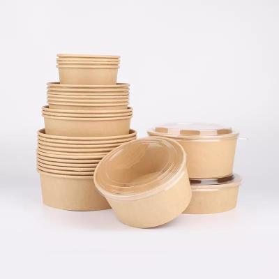 China Bamboo Pulp Paper Takeaway Soup Bowls Disposable Biodegradable 1200ML With Lids for sale