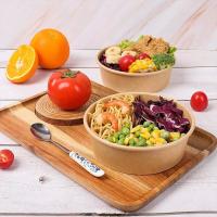 China 1200ml Eco Friendly Disposable Bowls With Lids Kraft Paper Color Salad Bowl for sale