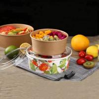 China Bio-degradable Single wall PE coating Disposable Paper Bowl For Salad for sale