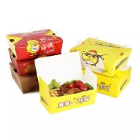 China Snack Fries Fried Takeaway Lunch Custom Paper Box Disposable Greaseproof Pe Coating for sale