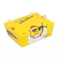 China Snack Fries Fried Takeaway Lunch Custom Paper Box Disposable Greaseproof Pe Coating for sale