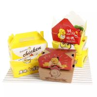 China Snack Fries Fried Takeaway Lunch Custom Paper Box Disposable Greaseproof Pe Coating for sale