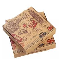 China Corrugated Paper Pizza Packing Box Reusable Custom Design 16in for sale