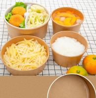 China Disposable Custom Print Biodegradable Salad Bowl Waterproof Coated Take Away Kraft Paper Bowls for sale
