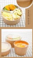 China Disposable Custom Print Biodegradable Salad Bowl Waterproof Coated Take Away Kraft Paper Bowls for sale