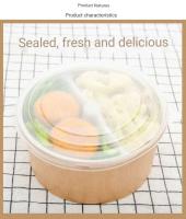 China Disposable Custom Print Biodegradable Salad Bowl Waterproof Coated Take Away Kraft Paper Bowls for sale