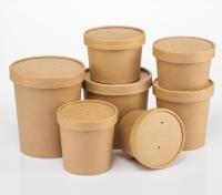 China Eco Friendly Compostable Takeaway 8oz 12oz 16oz 26oz 32oz Biodegradable PLA Kraft Paper Disposable Soup Cup Bowl for sale