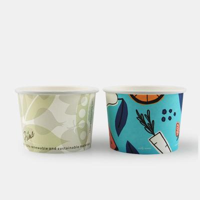 China Foil Stamping Disposable PLA 8oz Printed Takeaway Ice cream Paper Cups for sale