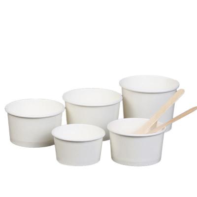 China White Ice Cream 9oz Biodegradable Takeaway ShallowDisposable Paper Bowl for sale
