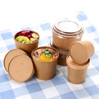 China Food Kraft 30oz Personalised Printed Large Capacity Disposable Kraft Paper Bowl Eco Takeaway Food Package for sale