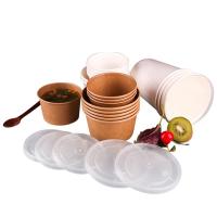 China Ice Cream Disposable 7oz Printing Paper Bowl ECO Disposable Takeaway Paper Soup Bowl Soup Cup for sale