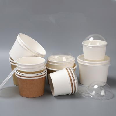 China 350gsm Quality Disposable Ice Cream Paper Cup Ice Beverage Shop Used Ice Cream Paper Bowl for sale