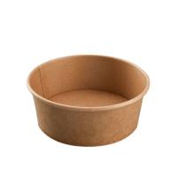 China Factory Custom Logo PE PLA Coated Brown Hot Soup Containers And Grease Resistant Disposable Kraft Paper Soup Bowl for sale