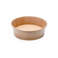 China Ice Cream Brown Eco Friendly 9oz Kraft Paper Salad Bowl Salad Paper Bowl With Lid Paper Doggy Box for sale