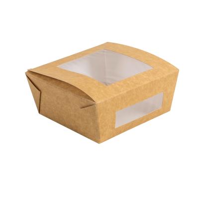 China PE Lined Recycled 30oz Brown Paper Bowls Wholesale Custom Size Accepted Fast Food Kraft Take Away Paper Salad Boxes for sale