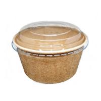 China Kraft Take Away 10oz Disposable Paper Soup Bowls For Hot Food Gold Foiled Food Container for sale