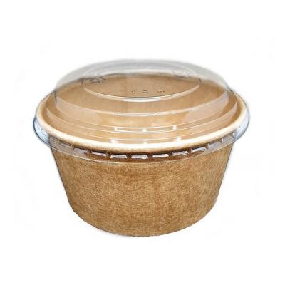 China Kraft Take Away 10oz Disposable Paper Soup Bowls For Hot Food Gold Foiled Food Container for sale
