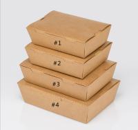 China Rectangle Disposable White Kraft Printing Paper Borad Packaging Stand Up Lunch Box for sale