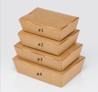 China Rectangle Disposable White Kraft Printing Paper Borad Packaging Stand Up Lunch Box for sale