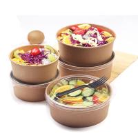 China Biodegradable Paper Bowl Packaging Salad Bowl Grade Paper Round Hot Soup 20 Oz Small Disposable Soup Bowls for sale
