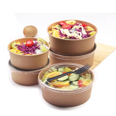 China Biodegradable Paper Bowl Packaging Salad Bowl Grade Paper Round Hot Soup 20 Oz Small Disposable Soup Bowls for sale