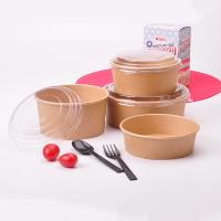 China Factory Hot Selling Custom Printed Snack Food Kraft Brown 22oz Hot Soup Paper Bowl for sale