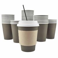 China Food Grade Ink Offset Print 10oz Printed Takeaway Cups Size Optional for sale