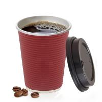 China Office Hot Drink Red 16oz Printed Takeaway Coffee Double Wall Cups for sale