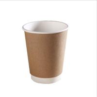 China Restaurant Take Away 500ml Disposable Paper Water Cups Kraft Brown Double Wall Insulated To Go Coffee Cups for sale