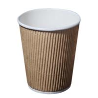 China Printed PLA Coated Biodegradable Liquid Drink Container Ripple Paper Cup for sale
