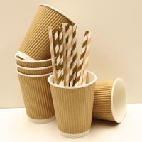 China Eco-Friendly Flexo Printing PE Coating Takeaway Kraft Paper Cups For Drinking for sale