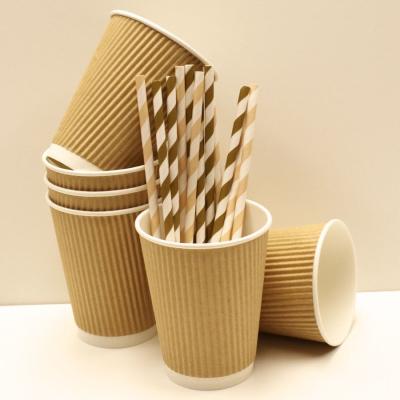China Eco-Friendly Flexo Printing PE Coating Takeaway Kraft Paper Cups For Drinking for sale