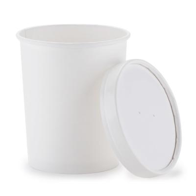 China Disposable PLA Coated Degradable 44oz Disposable Paper Soup Bowls for sale