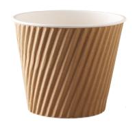 China Custom Print Disposable Hot Food Grade 350gsm Kraft Brown Ripple Paper Bowl for sale
