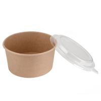China Wholesale paper disposable Take Away 190gsm Custom Kraft Brown Paper Bowl for sale