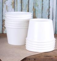China Takeout Disposable White Food Grade Noodle Paper Bowl PE Lined Offset Printing 16oz White Disposable Bowls for sale