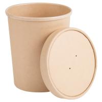 China 300g Disposable Recyclable Brown Kraft Single Wall Paper Cup Blanks Fan Bag Custom Customized Logo Paper Cups for sale